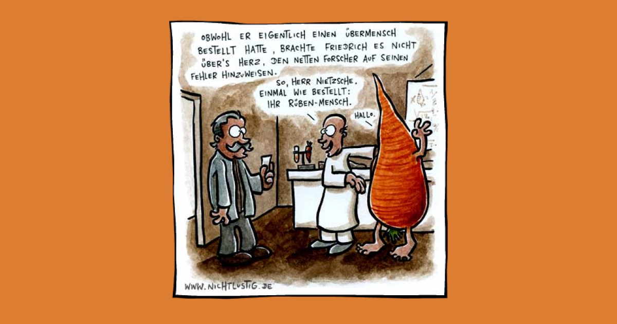 NICHTLUSTIG-Cartoon: ÜBERMENSCH