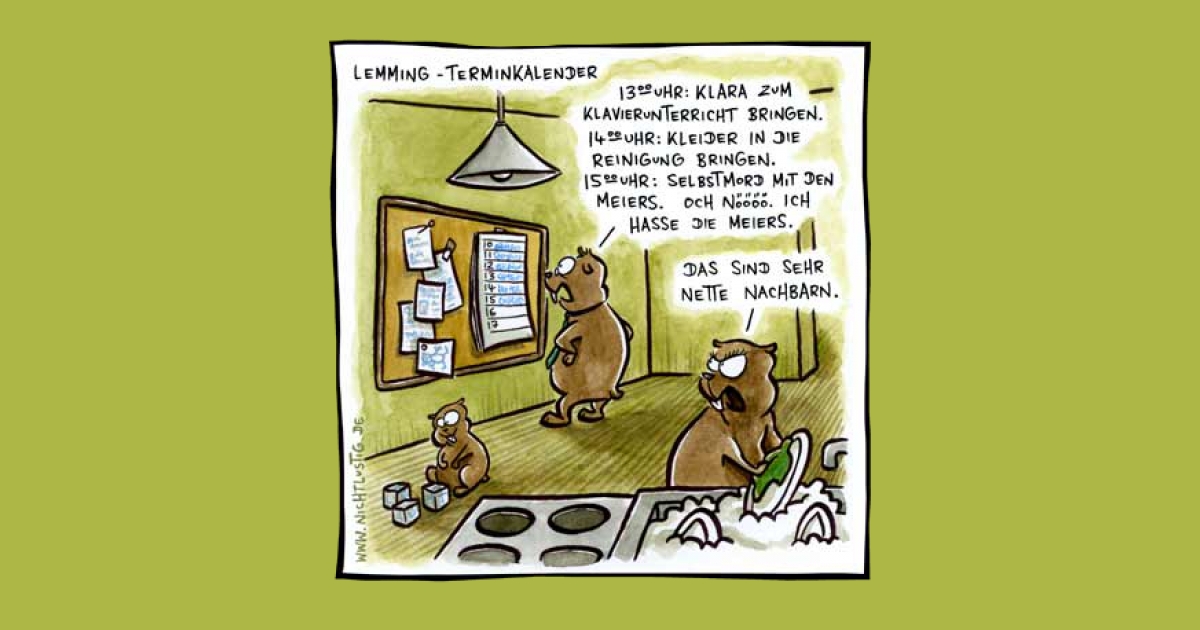 NICHTLUSTIG-Cartoon: TERMINKALENDER