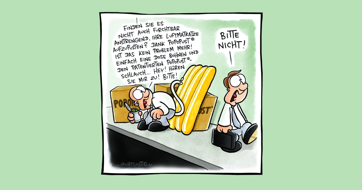 NICHTLUSTIG-Cartoon: AUFPUSTEN