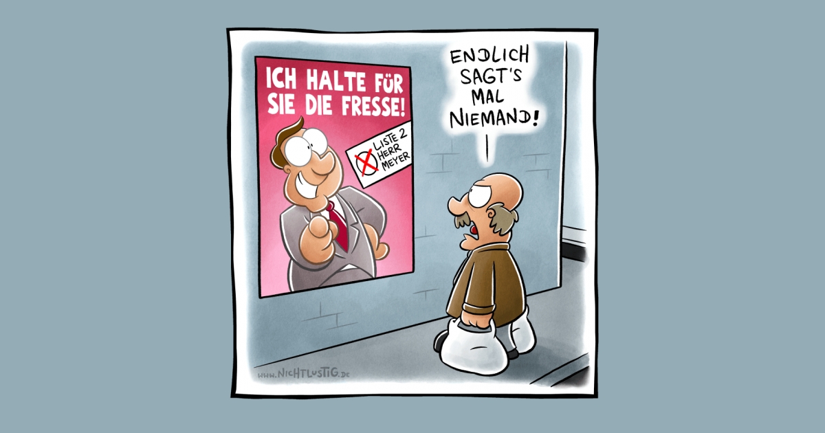 NICHTLUSTIG-Cartoon: ENDLICH!